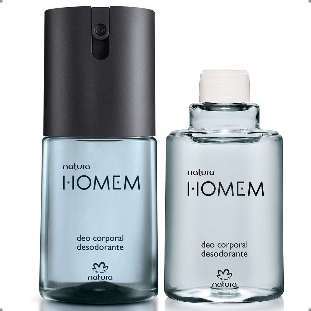 KIT Desodorante Corporal Natura Homem Tradicional 100mL + Refil 100mL ...