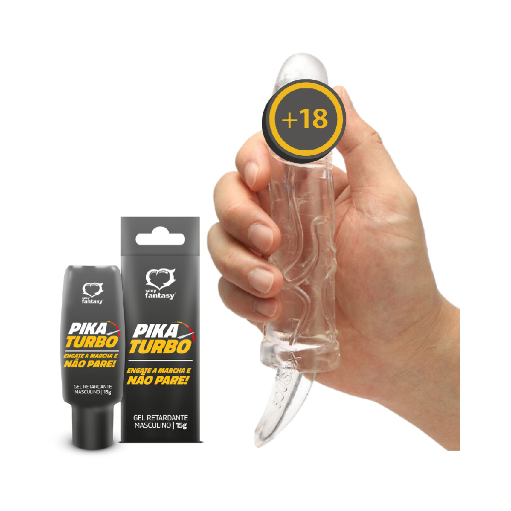 Kit Capa Peniana c/ Anel Expansora e Gel Masculino PIKA TURBO 15g ...