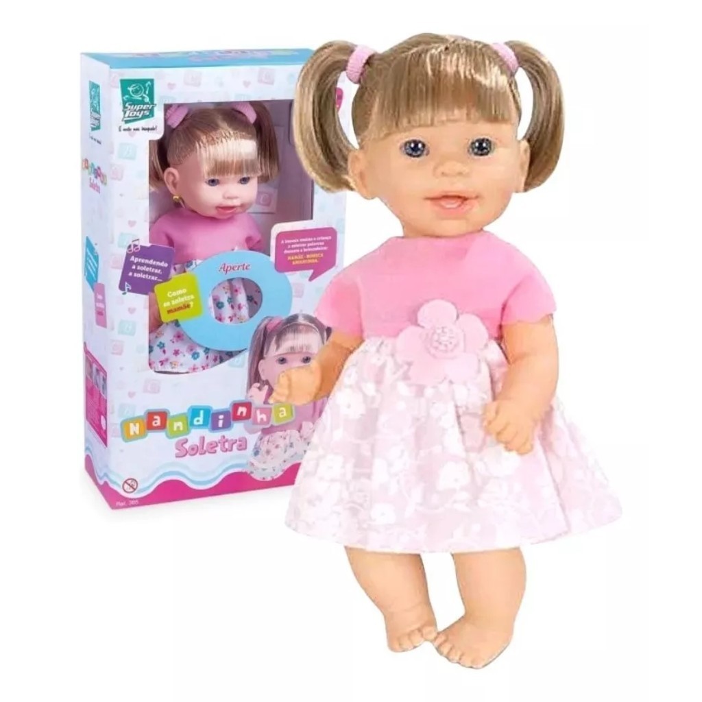 Boneca Nandinha Soletra Fala Frases Educativa Didatica Super Toys 365 ...