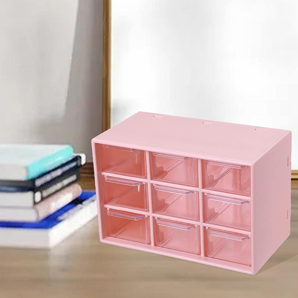 Mini Gaveteiro 9 Gavetas Organizador Transparente Para Joias/Papelaria ...
