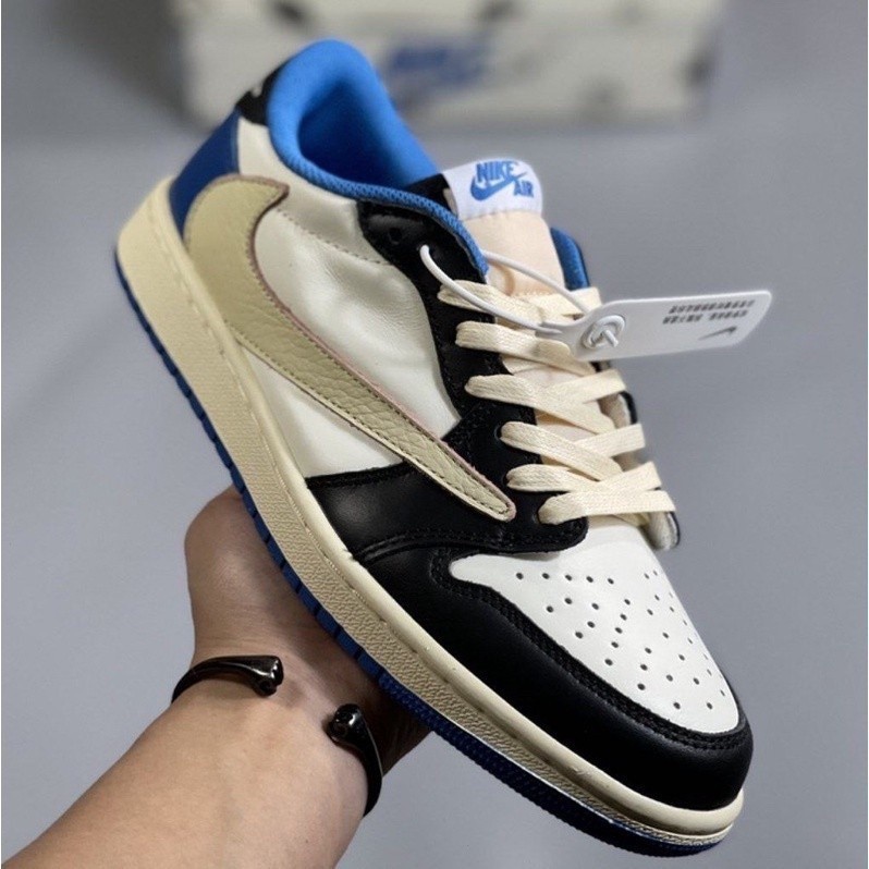 NK AIR JORDAN 1 Low X TRAVIS SCOTT X Mist Blue Militar PREMIUM | Shopee ...