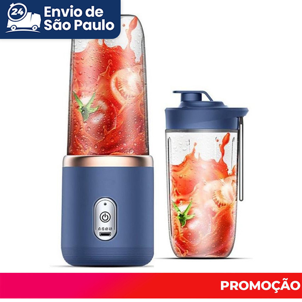 Mini Liquidificador Elétrico Portátil De 400ML Com 6 Lâminas , Espremedor De Suco , Alimentos ...