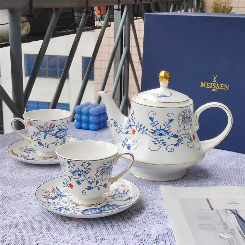 Xícara de Café Meissen Mason de Luxo Leve em Bone China com Pires ...