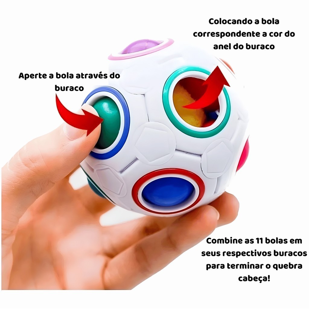 Cubo Mágico Bola Fidget Toy Puzzle Rainbow Ball Anti Estress | Shopee ...