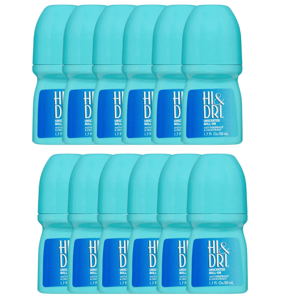 Kit 12 Desodorante Roll On Hi e Dri Azul 50ml Original | Shopee Brasil