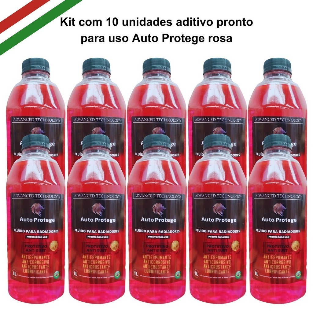 KIT COM 10 UNIDADES ADITIVO PRONTO PARA USO AUTO PROTEGE ROSA | Shopee ...