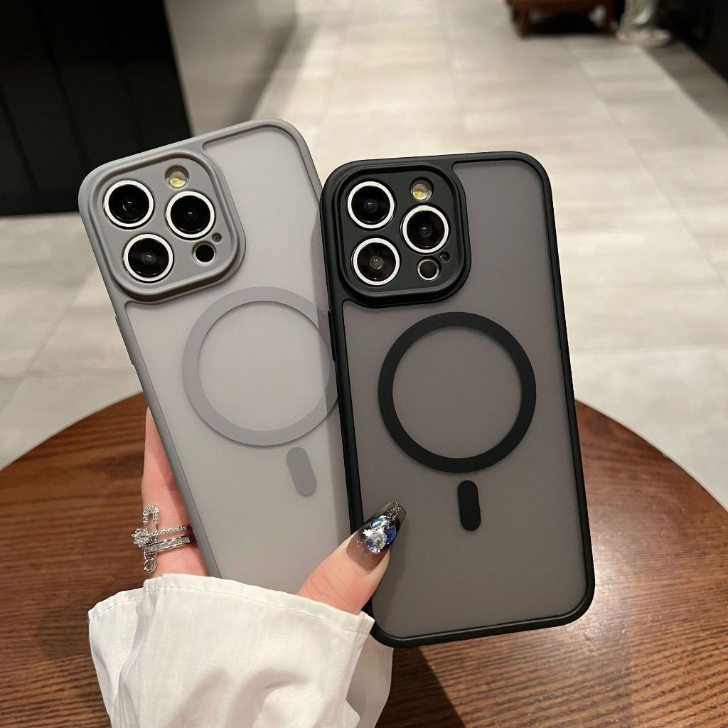 Capa iPhone 12/12 pro max Magnético Luxo Fosco Translúcido Armadura À Prova De Choque | Shopee ...