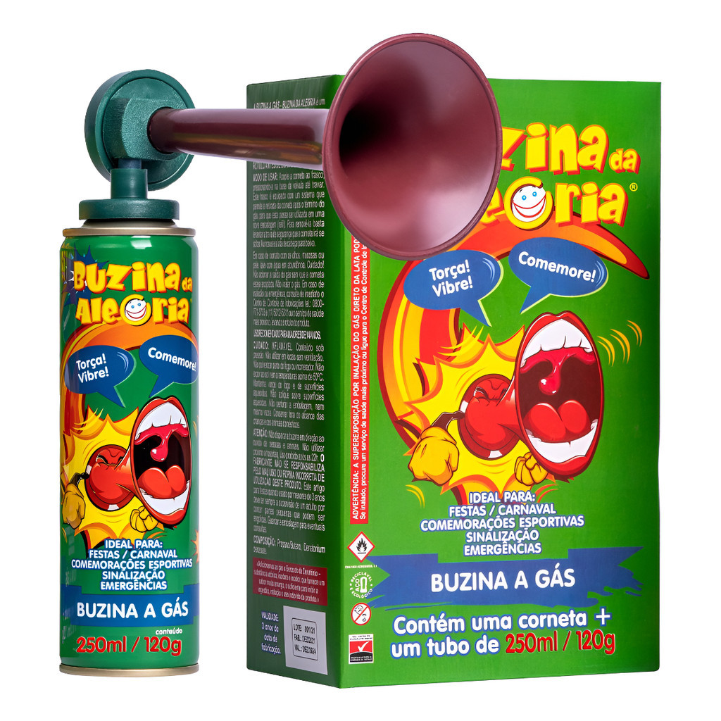 Buzina A Gás Da Alegria Carnaval Jogo Festa Corneta 250ml | Shopee Brasil