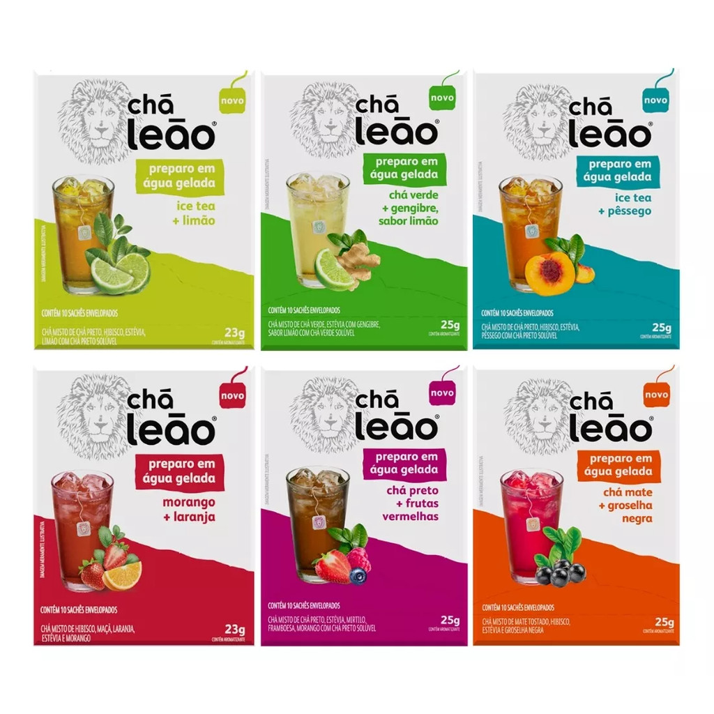 Kit 6 Chás Gelados Leão Combo 60 Saches | Shopee Brasil