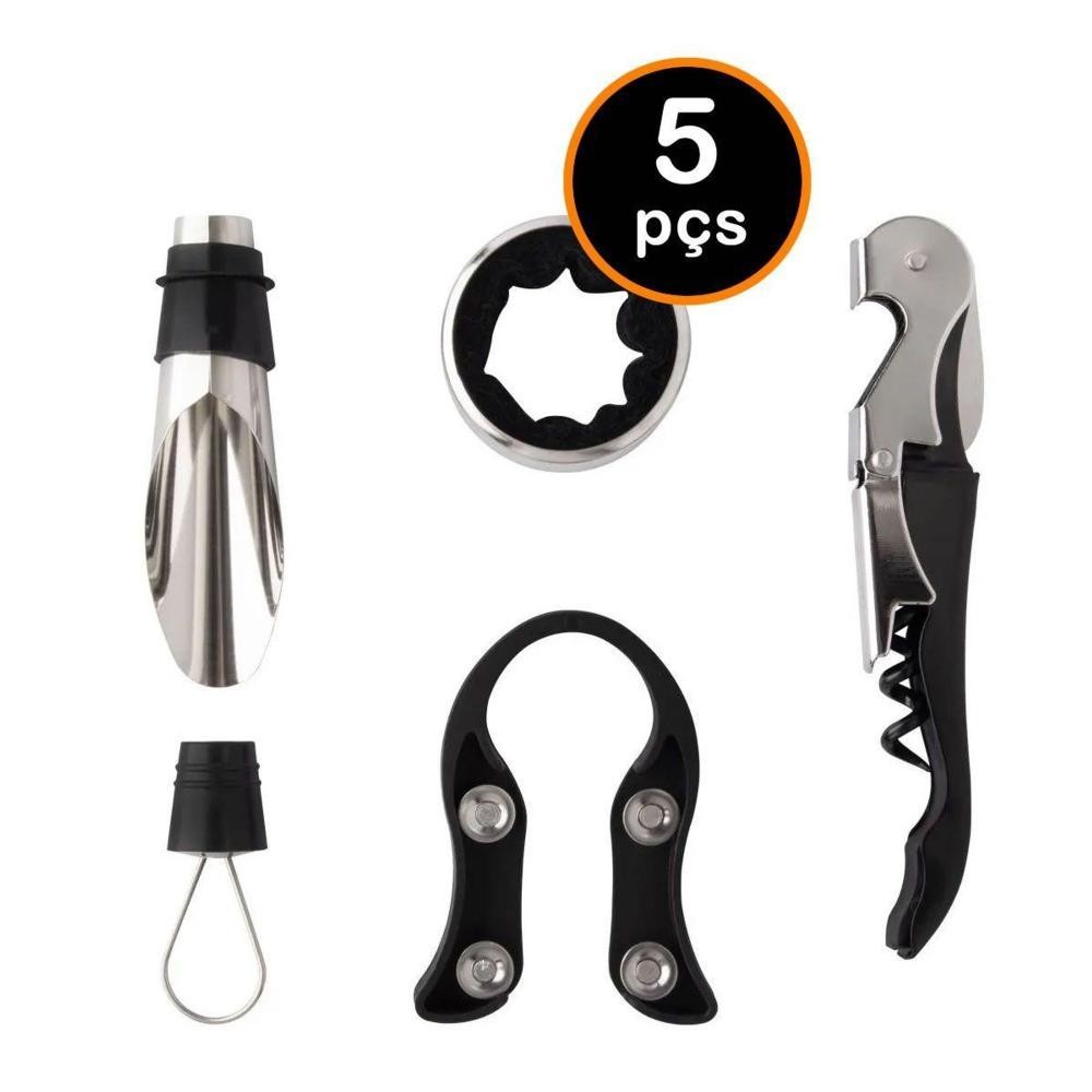 Kit vinho premium 5pçs abridor saca rolha tampa e aerador - Clink ...