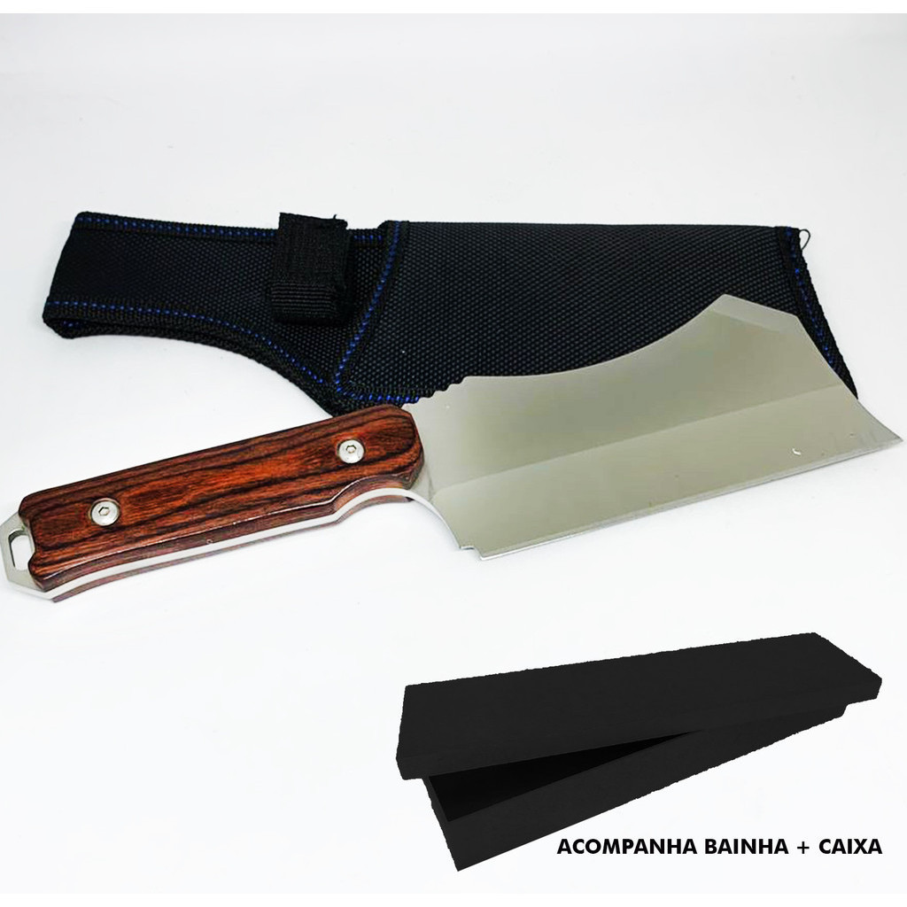 Cutelo Artesanal Churrasco Angus Full Tang Premium Inox Madeira ...