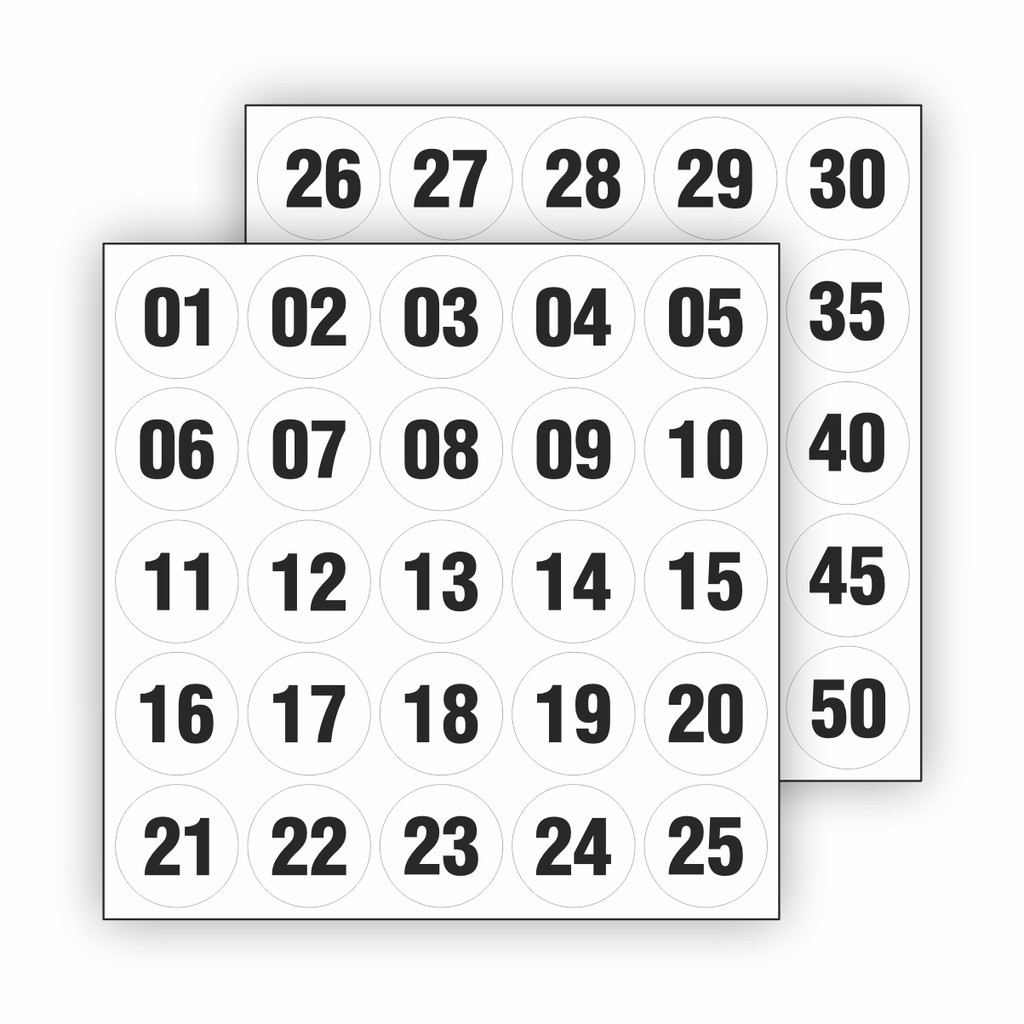 Adesivo de Números Pequenos 1 ao 200 3x3cm Bolinhas Numeradas | Shopee ...