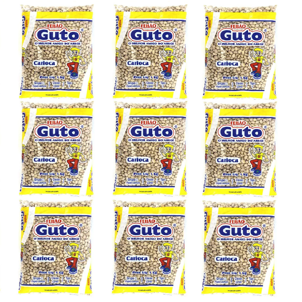 KIT C/9 FEIJAO CARIOCA TP-1 GUTO 1-KILO PC | Shopee Brasil