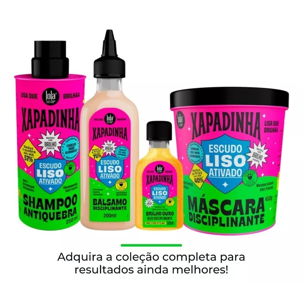 Kit Xapadinha Lola Shampoo + Balsamo + Óleo + Máscara 450g | Shopee Brasil