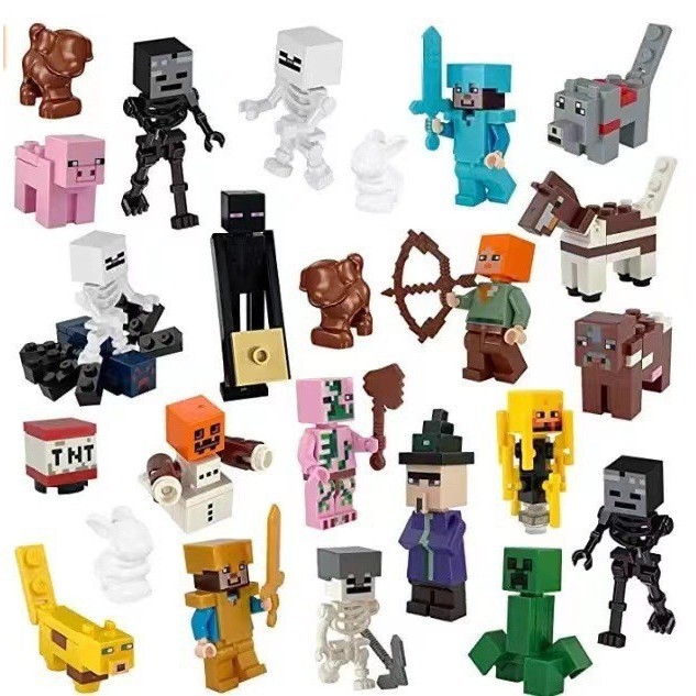 25PCS Minecraft Minifigures Set Building Blocks Compatível Com Os ...