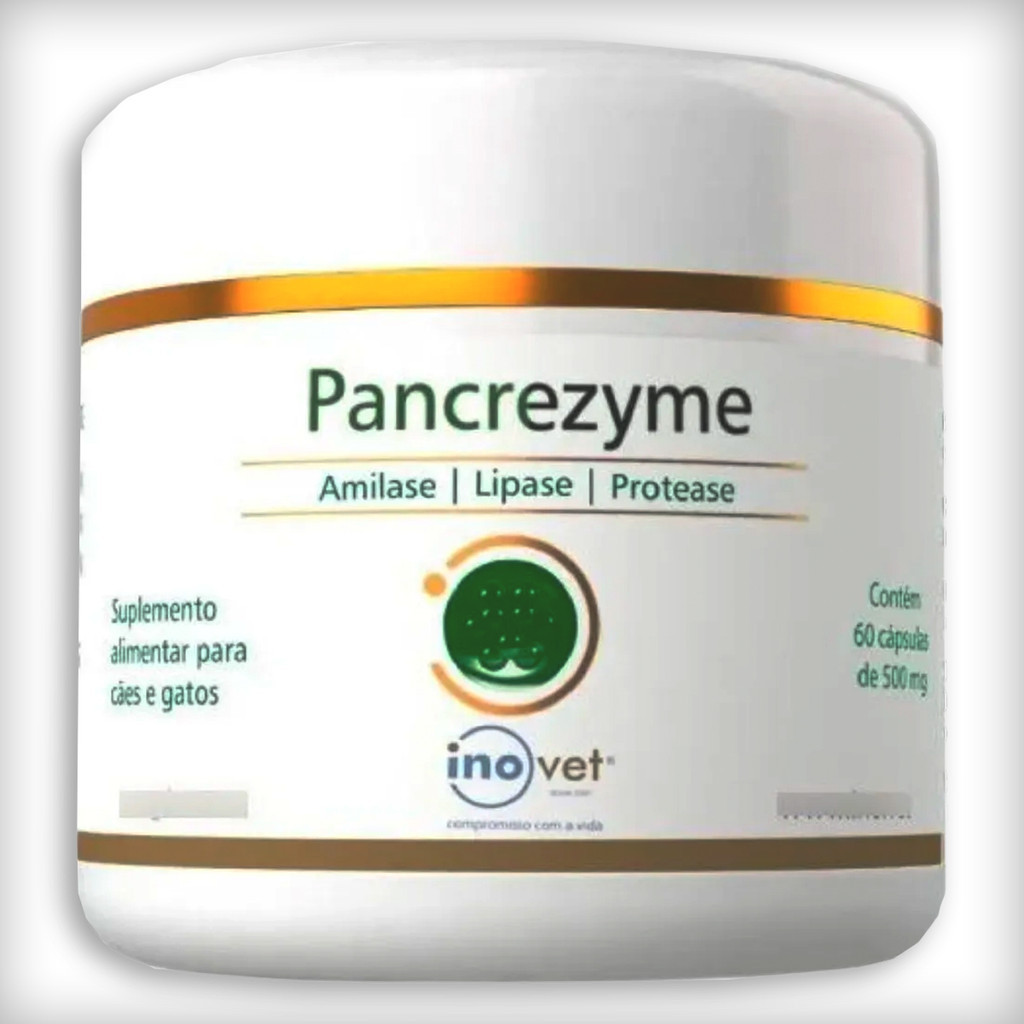 Pancrezyme 500 mg Inovet Suplemento Alimentar - 60 Cápsulas | Shopee Brasil