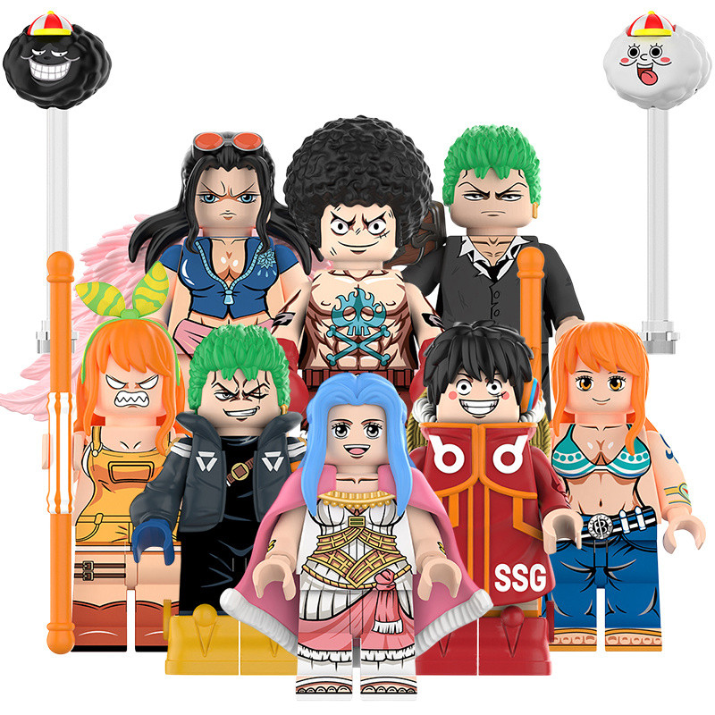 Compatível com Minifiguras Lego Anime One Piece Nami Robin Zoro Vivi ...