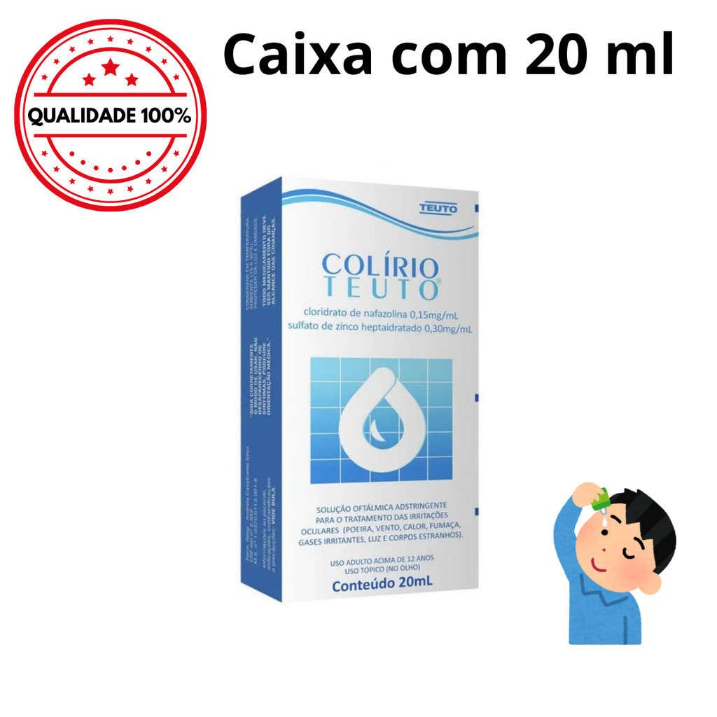 Colirio Teuto 20 ml - Proteção para os olhos | Shopee Brasil