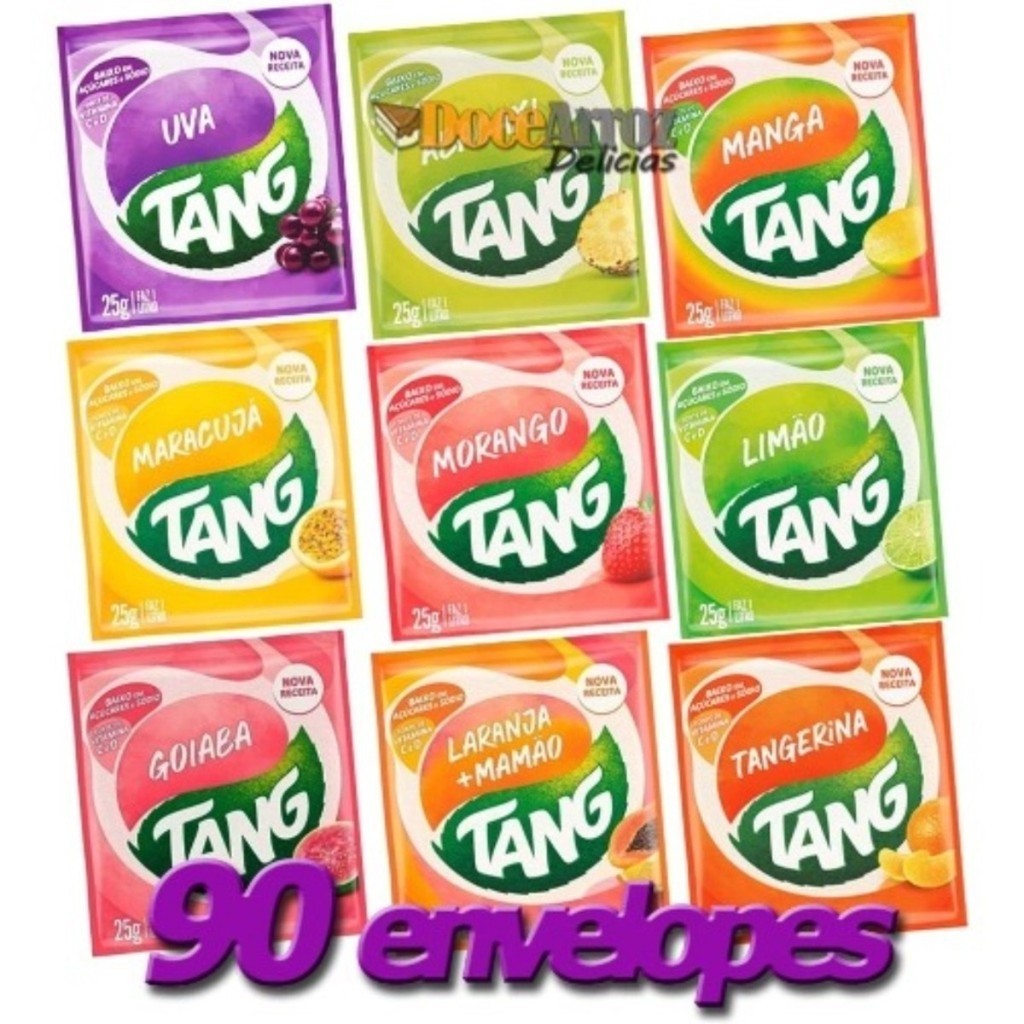 Suco Tang 6 Caixas - Total 90 Envelopes Com 25g Cada Envelope | Shopee ...