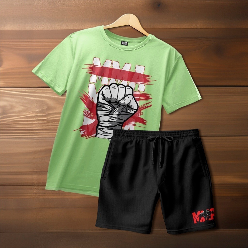 KIT Camisa + Bermuda MMA Punch e MMA Pantera Camiseta de Algodao VPJ1 ...