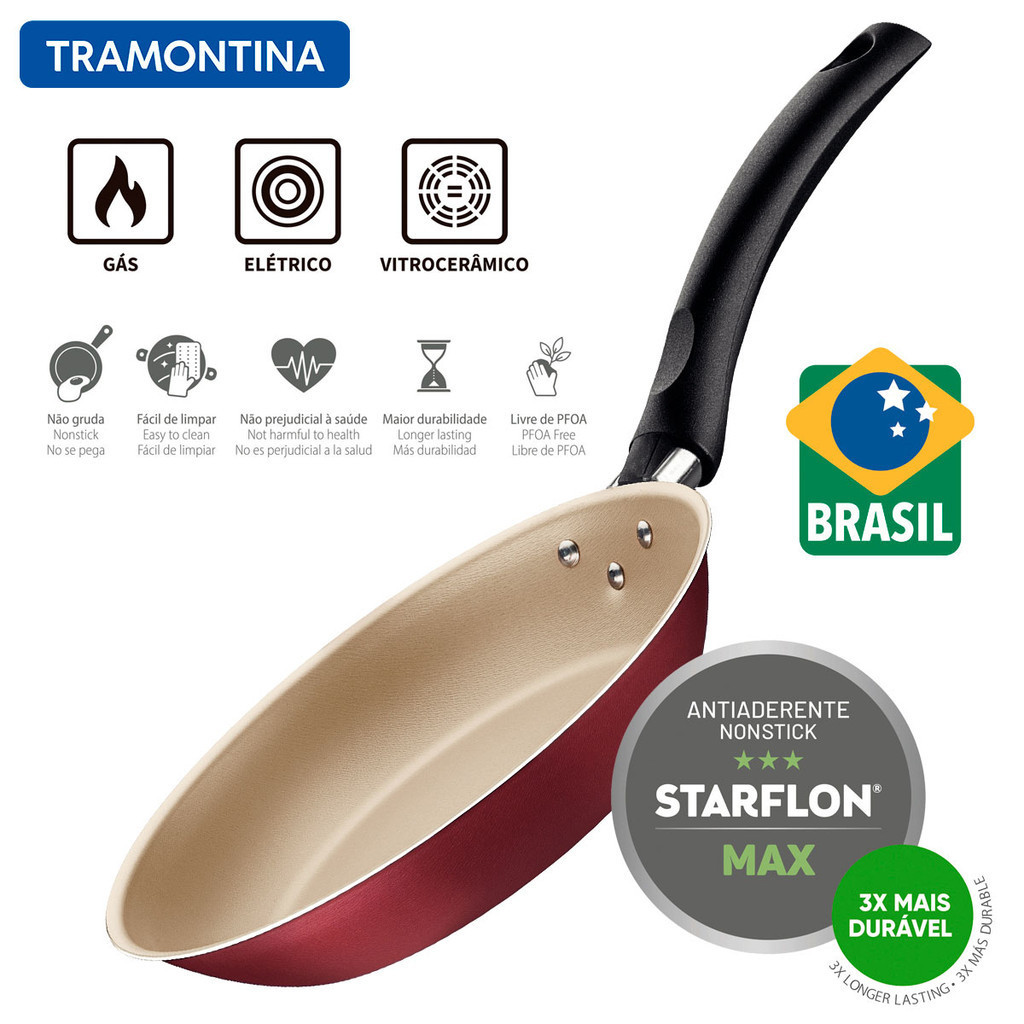 Frigideira Tramontina Turim em Alumínio com Revestimento Interno e ...