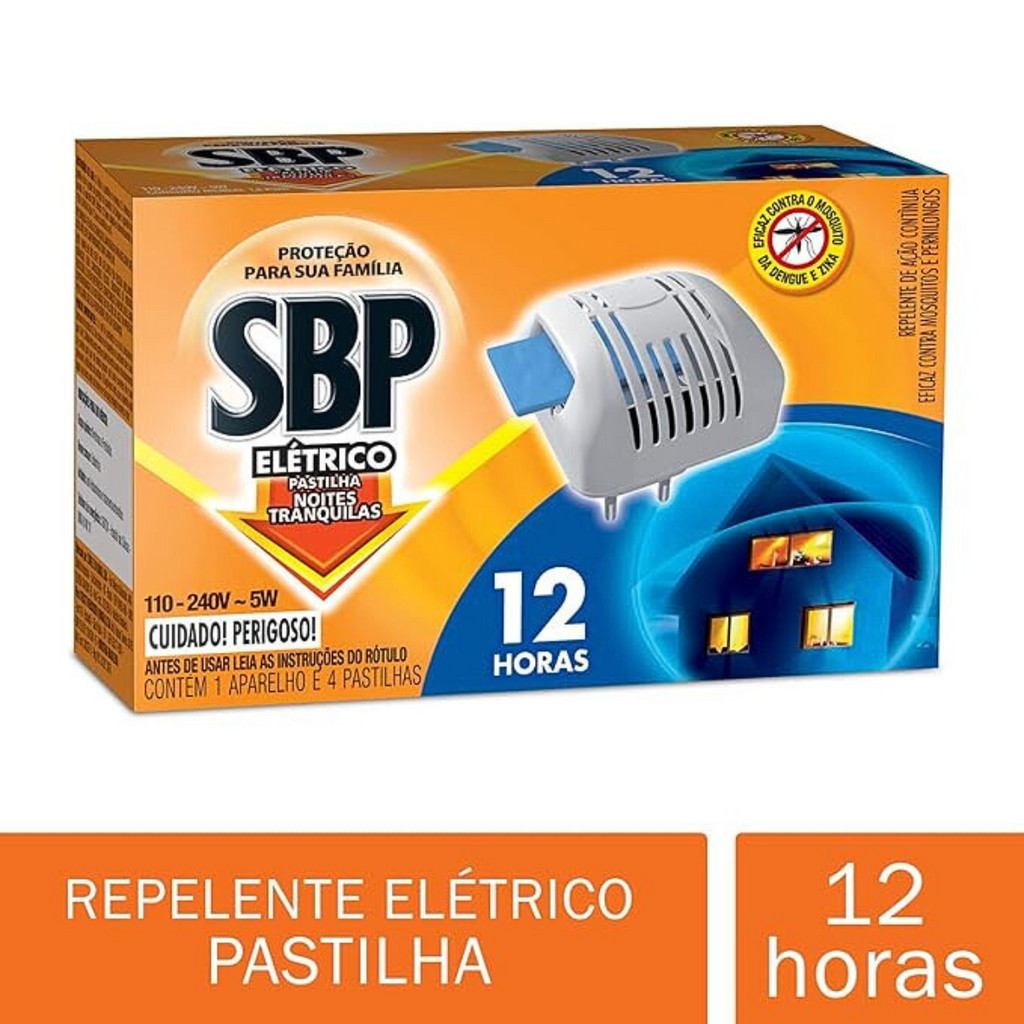 Repelente Aparelho Elétrico SBP Pastilha 12h Anti Dengue Mosquito ...