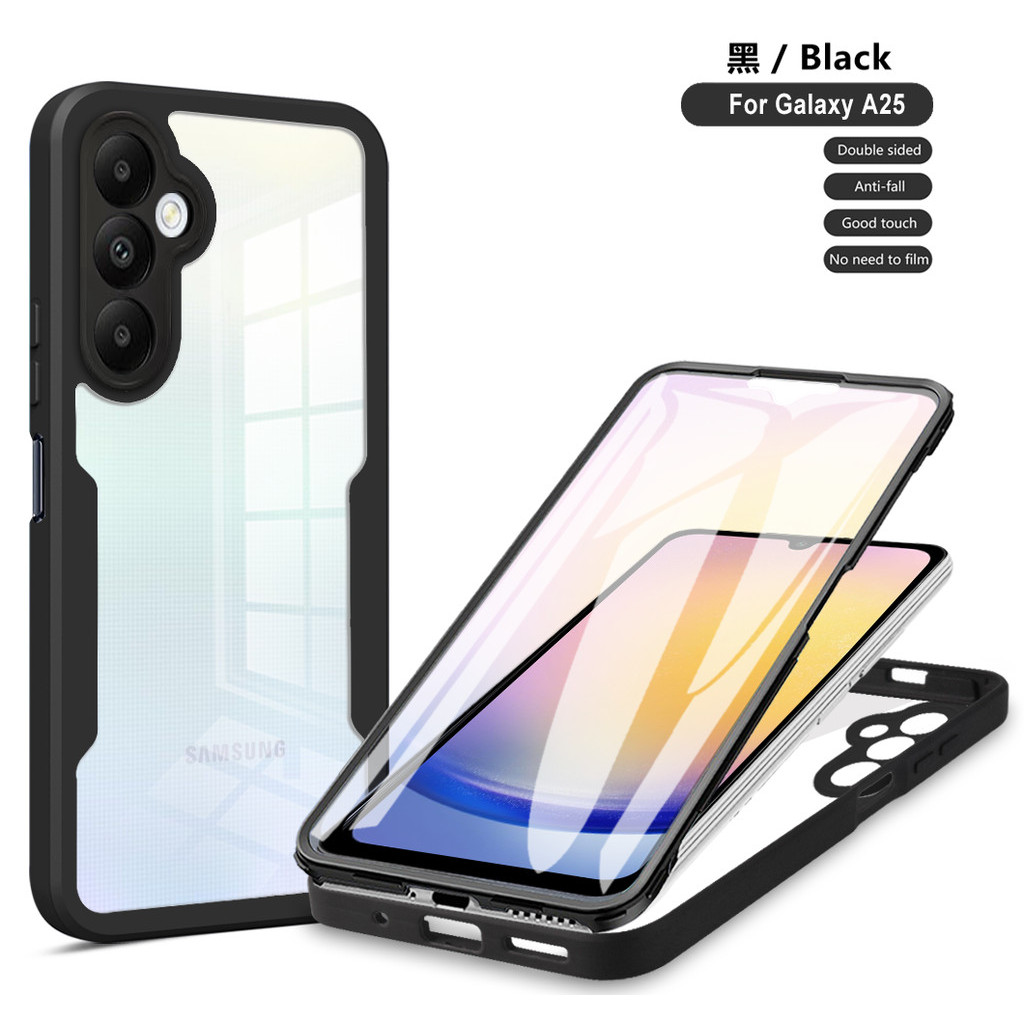 Capa 360 Transparente Para Samsung Galaxy A15 A25 A35 A55 5G Silicone PC Protetora À Prova De ...