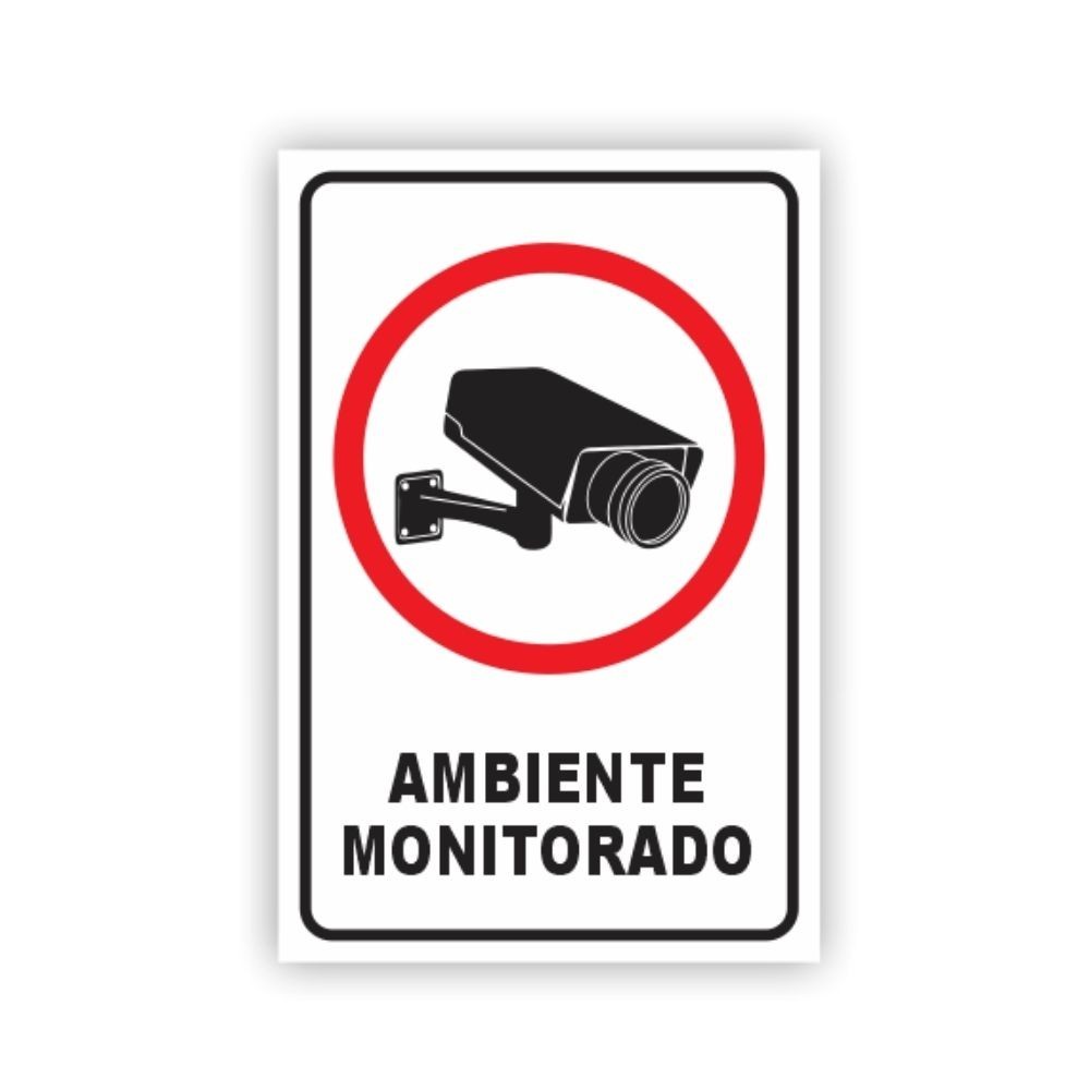 Placa Ambiente Monitorado Cameras Interna Externa 10x15 cm | Shopee Brasil