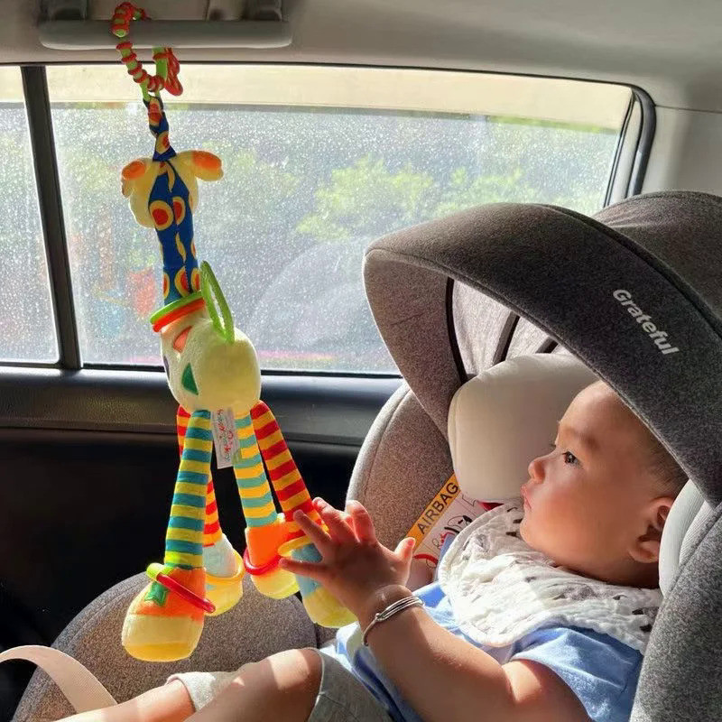 Desenvolvimento do bebê Soft Giraffe Animal Handbell Rattle Plush ...