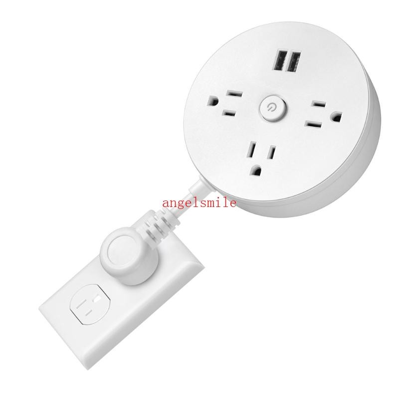 Extensor Tomada Parede Portátil USB Power Panel Múltiplas Tomadas 3AC ...