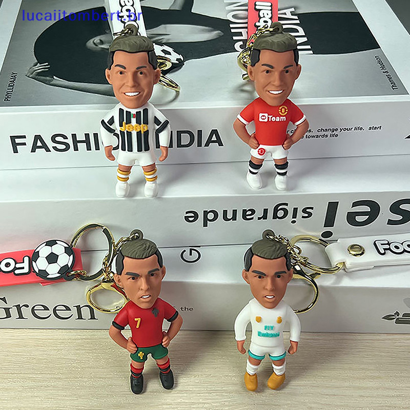 Luctber 1PC Football Ronaldo Player Figura Soccer Star Keychain Bag ...