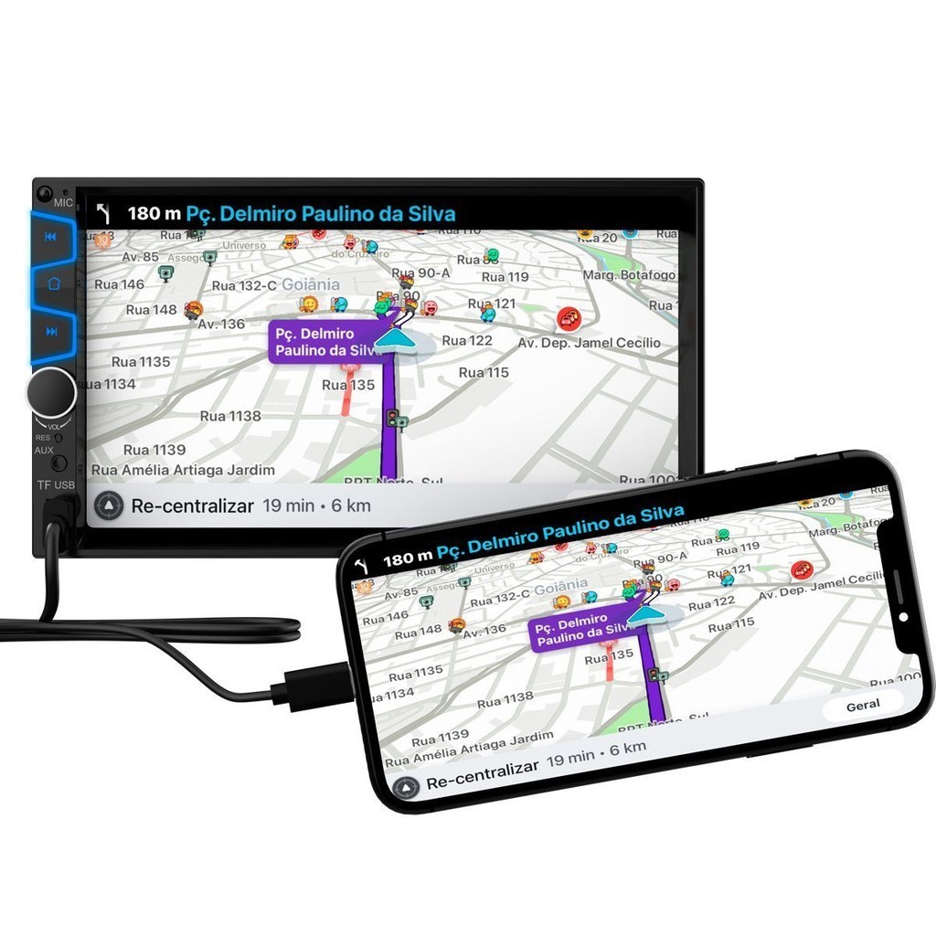 Central Multimídia Universal 2 Din Mp5 Bt Espelhamento | Shopee Brasil