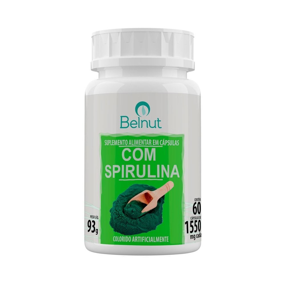 Spirulina Belnut 60 Caps Softgel 1550Mg | Shopee Brasil