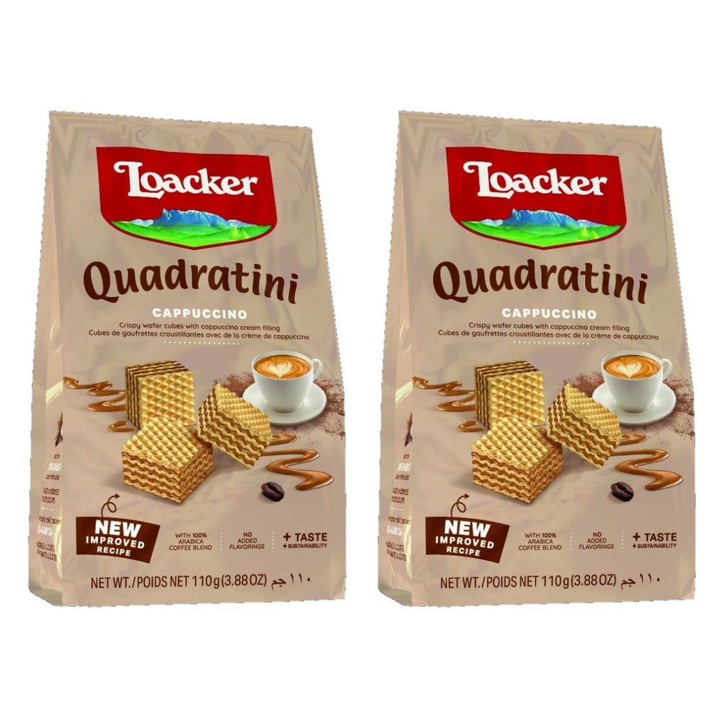 Kit 2 Mini Biscoito Wafer Quadrantine Cappucino Loacker 125G | Shopee ...