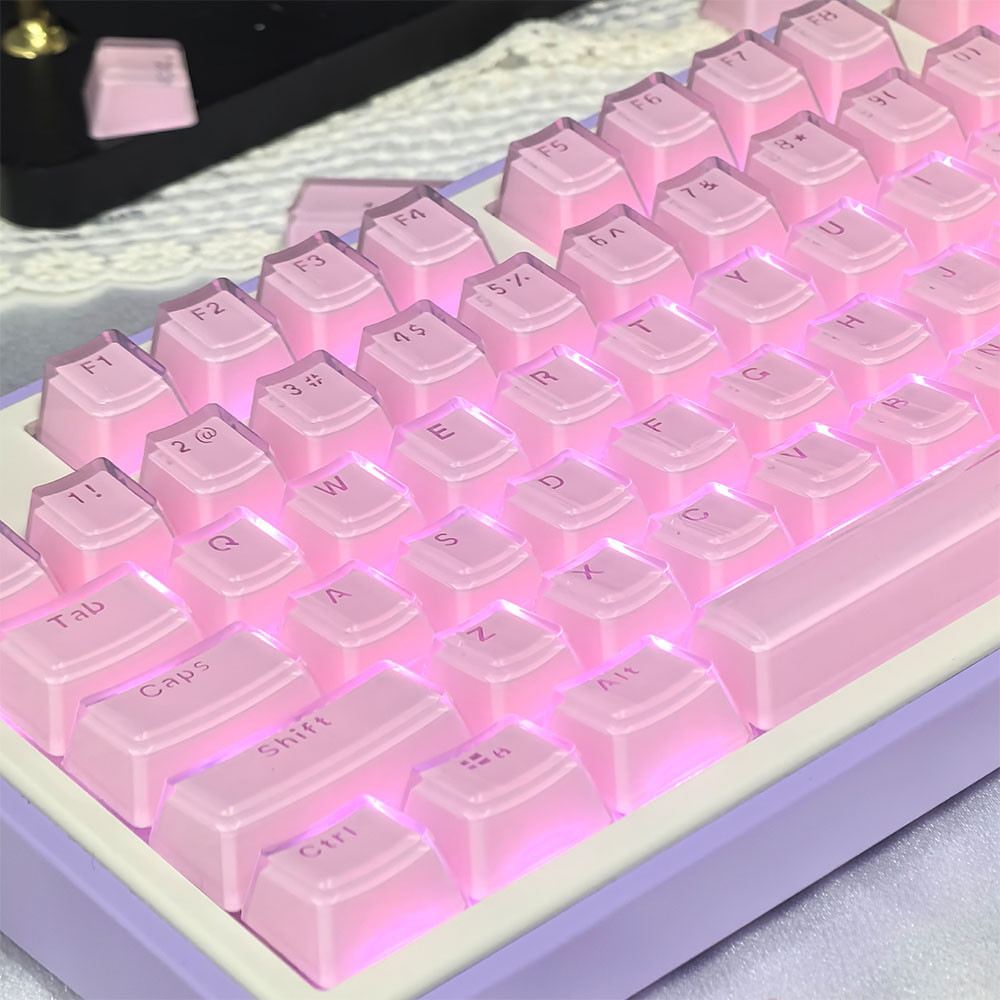 Rosa Jello Keycap 104 Teclas OEM Perfil PC Double Shot Light ...