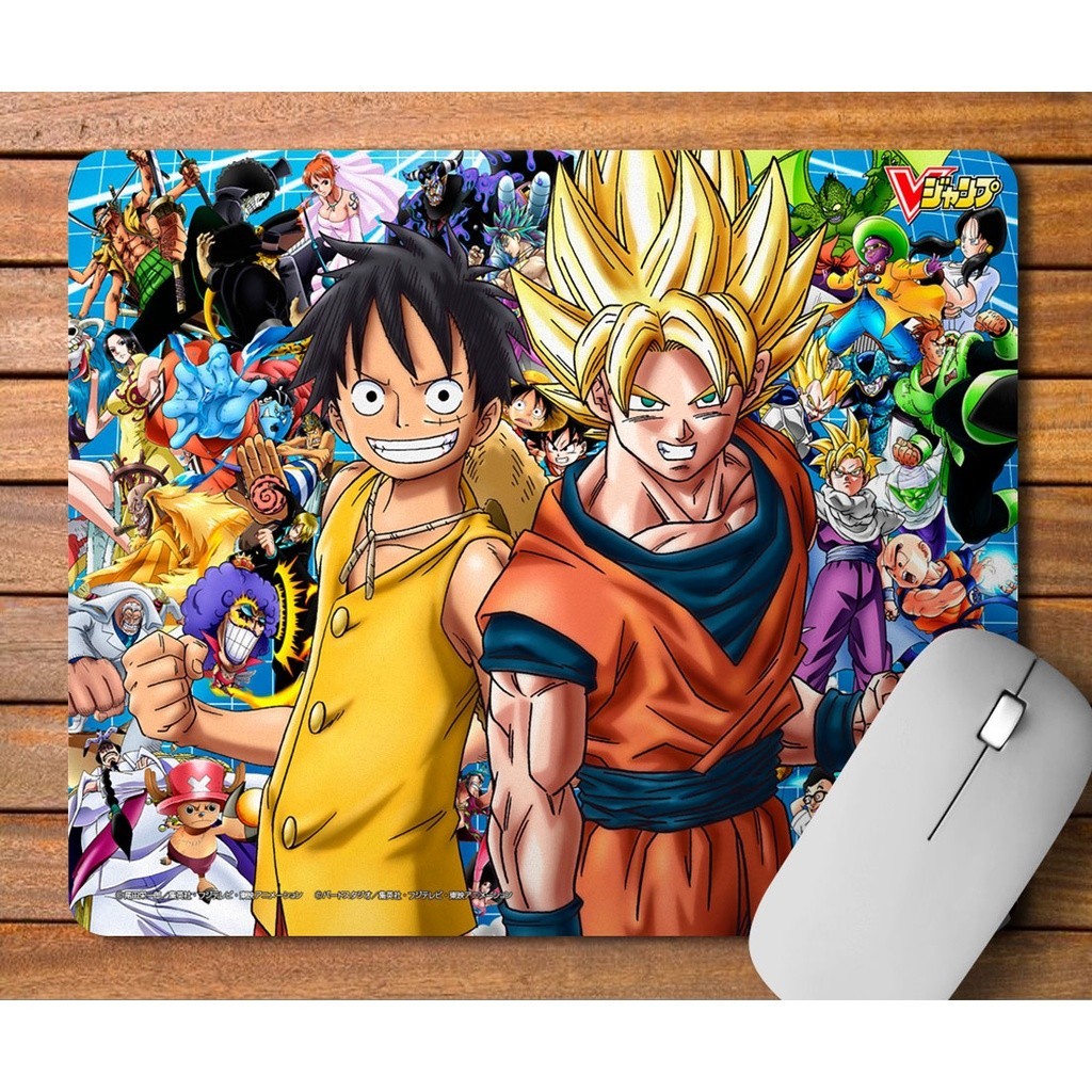 MOUSE PAD Dragon Ball vs One Piece Anime | Shopee Brasil
