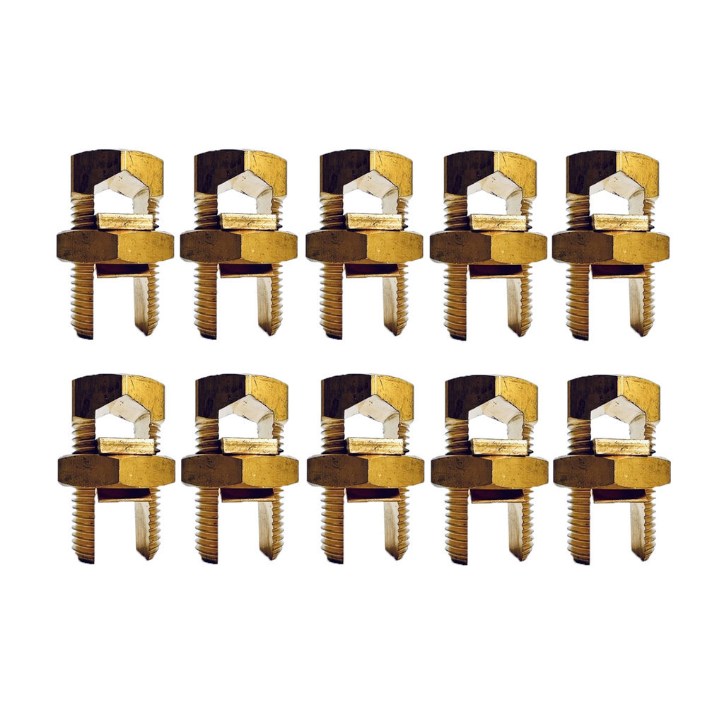 10 Conector Split Bolt 50mm Latão Sistemas Aterramento Emendas ...