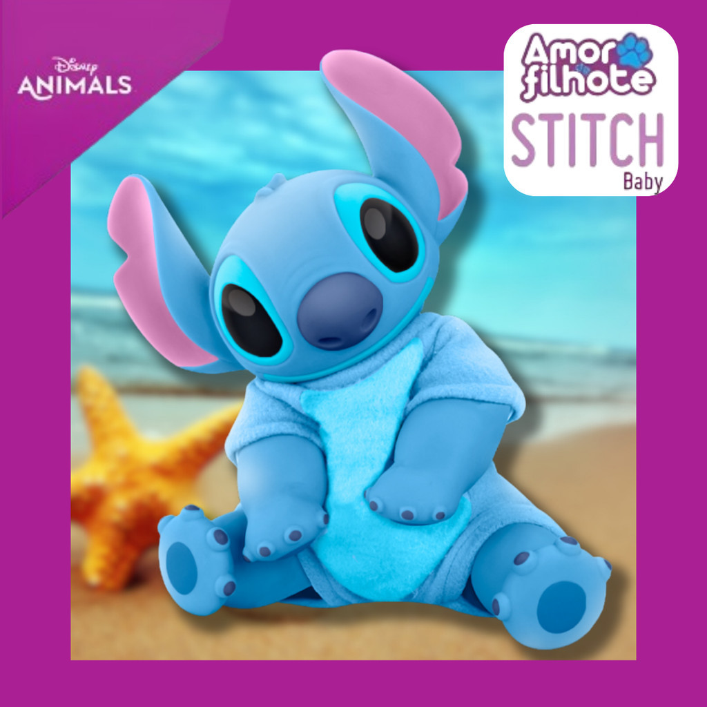 Boneco STITCH Original 34,5cm Atóxico Disney Certidão De Nascimento ...