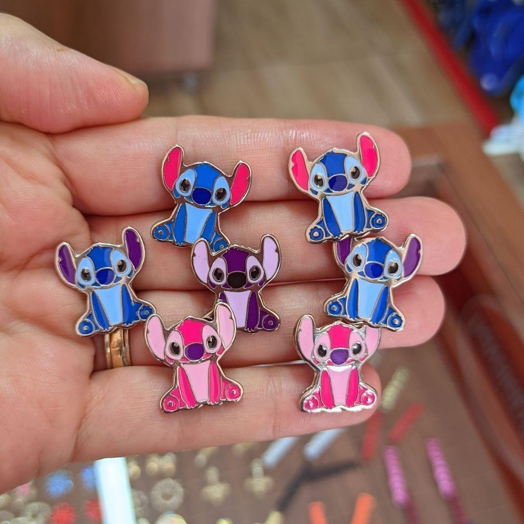 Pingente Stitch E Lilo Piercing Pins Para Chinelos com Rebite (Par ...