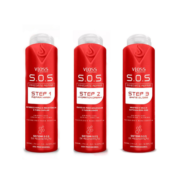 KIT SOS IMMEDIATE REPAIR 3 PASSOS - VLOSS | Shopee Brasil