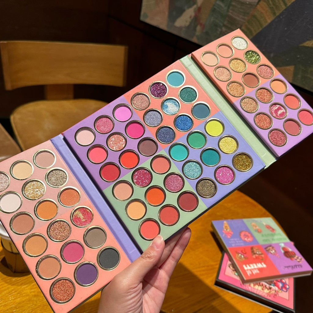 Paleta de Sombra Colorida ~Dobrável 72 Cores Maquiagem Barata Estilo ...