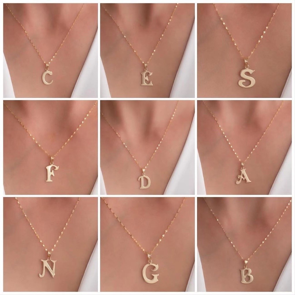 Colar pingente Letra Inicial nome dourado folheado Ouro 18k | Shopee Brasil