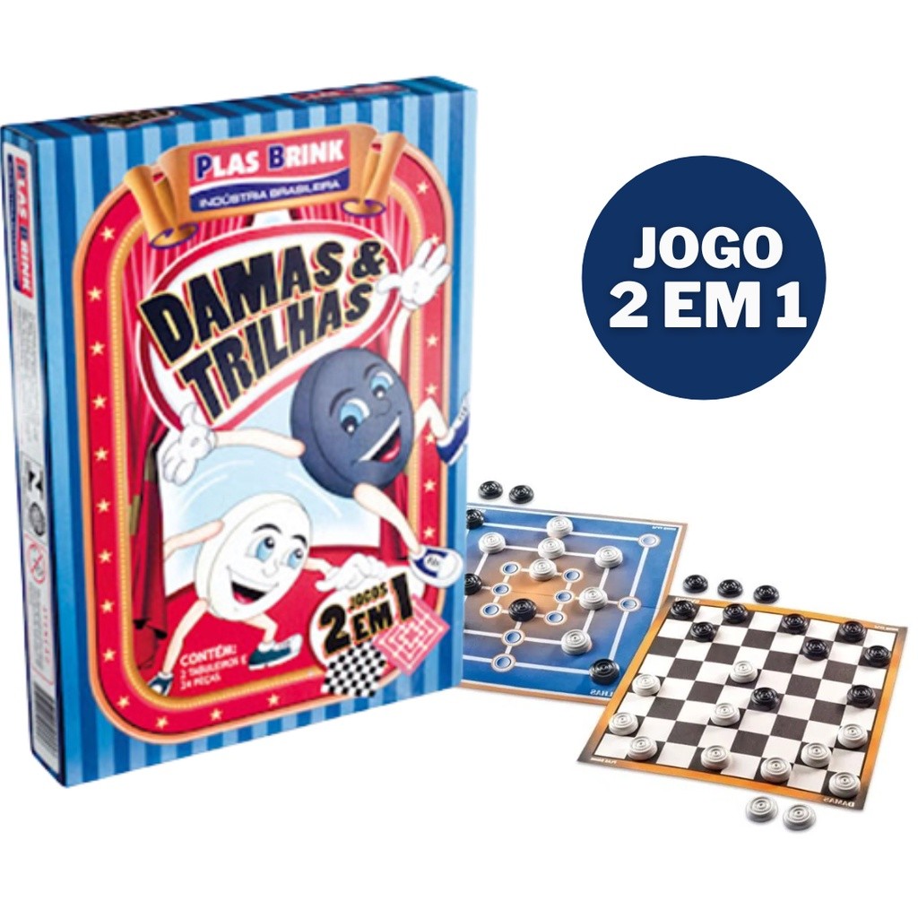 Jogo de Damas e Trilhas 2 Em 1 Tabuleiro | Shopee Brasil