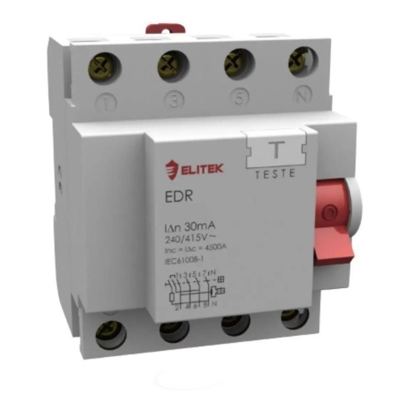 Interruptor Diferencial Residual - Dr 4p 63a 30ma Elitek | Shopee Brasil