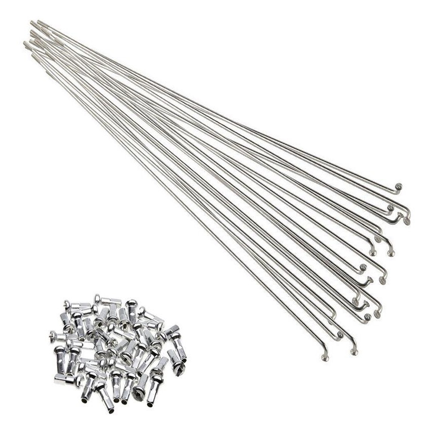 Raio Grosso Inox Bike 255x2.5mm Aro 26 Mtb Kit 36 Raios | Shopee Brasil