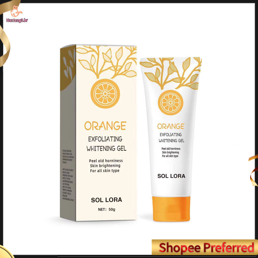 SOL LORA Gel Esfoliante Laranja Facial Creme Hidratante Corporal | Shopee Brasil