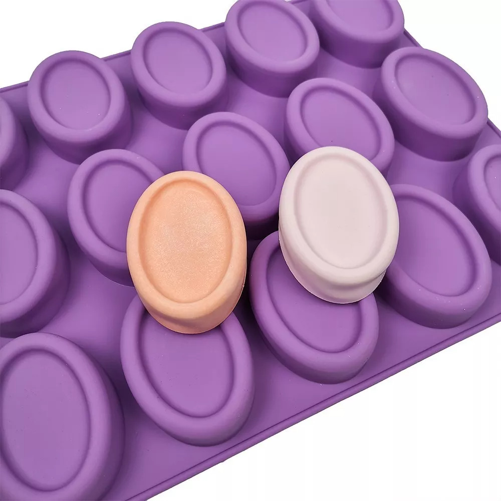 Forma De Silicone Sabonete Oval 15 Cavidades Saboaria | Shopee Brasil