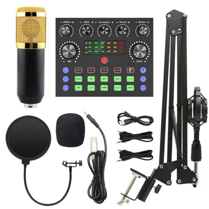Conjunto Completo De Placas De Som V8S live streaming , Microfone ...