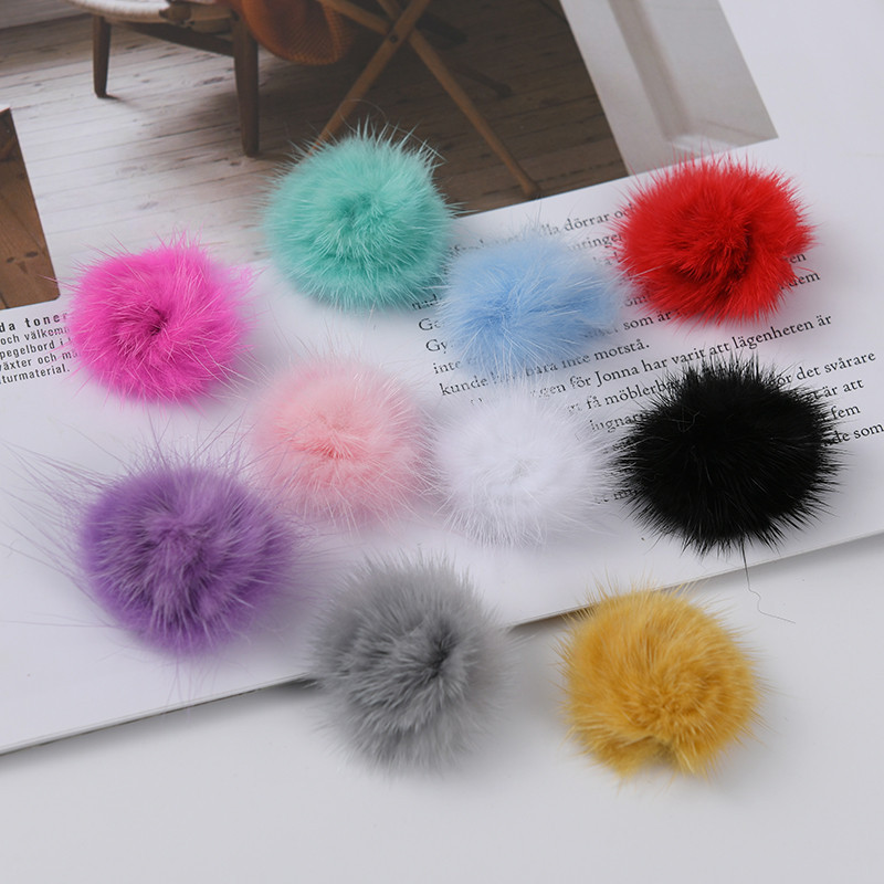 10/50Pcs 3cm Pele Pompom Mink Bolas De Mini Pom Poms Diy Pompon Decro Para Jóias Chaveiro Porta ...