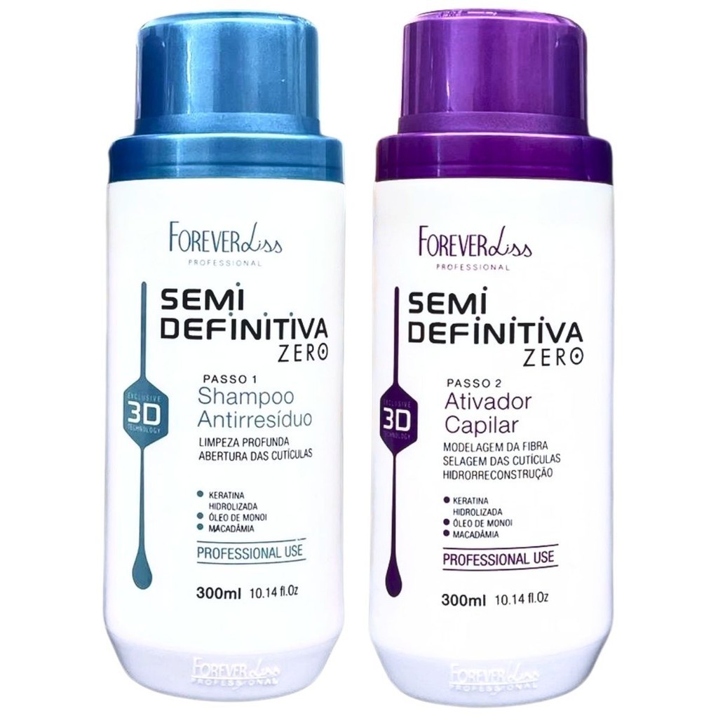 Kit Shampoo E Ativador Capilar Semi Definitiva Uso Profissional Forever ...
